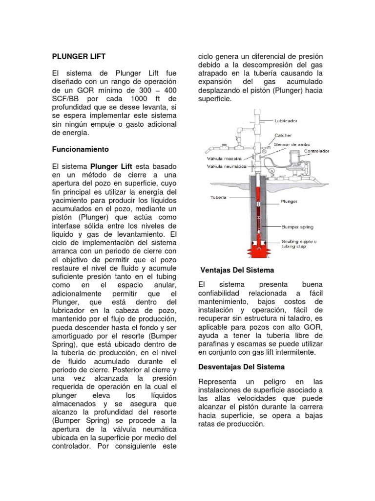 Sistema de Plunger Lift y Gas Lift | PDF | Gases | Presión