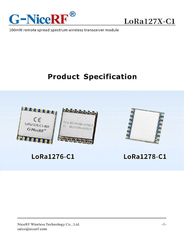 LoRa127X-C1 100mW LoRa Wireless Transceiver Module V3.0 | PDF ...