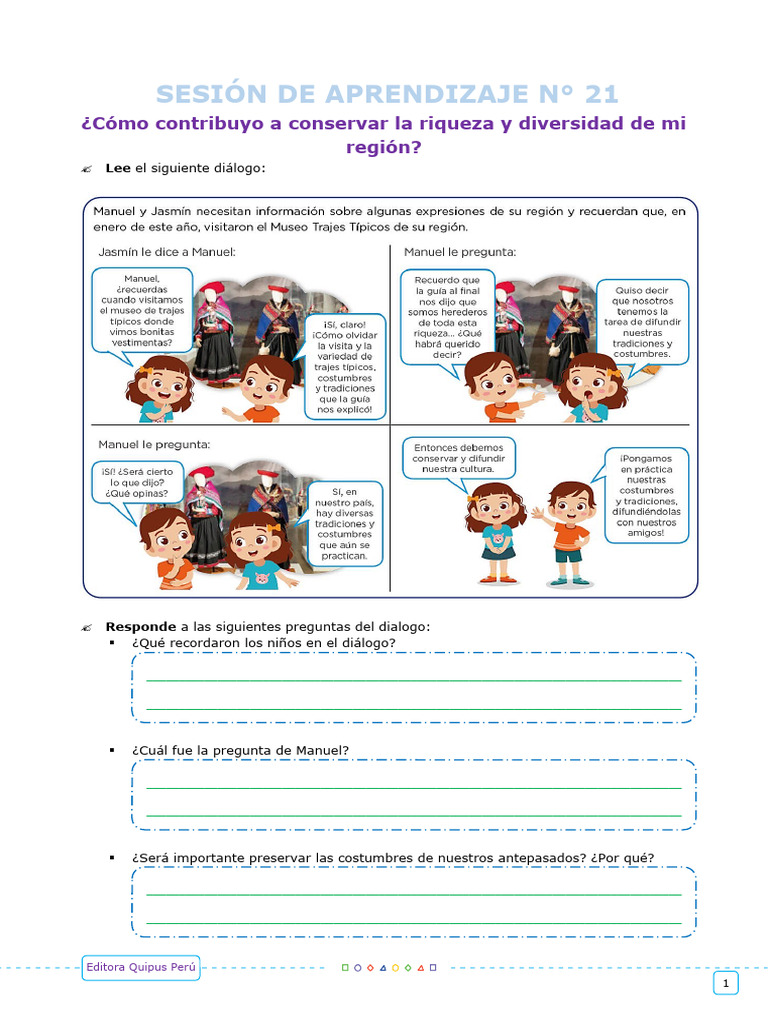 Anexo de Sesiones de Aprendizaje - EDA VI Semana 3 - Editora Quipus Perú-1 | PDF