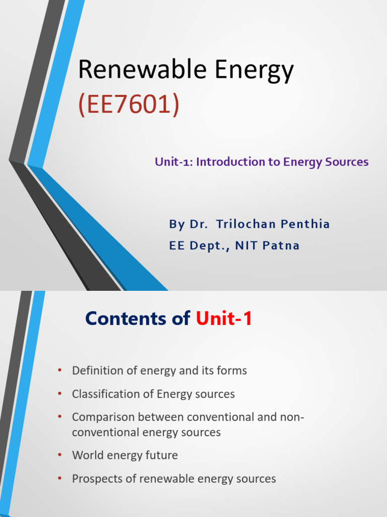 Ppt 1 Intro To Energy Sources Unit 1 Pdf