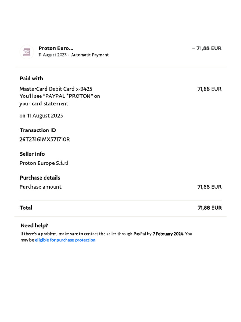 PayPal - Transaction Details | PDF