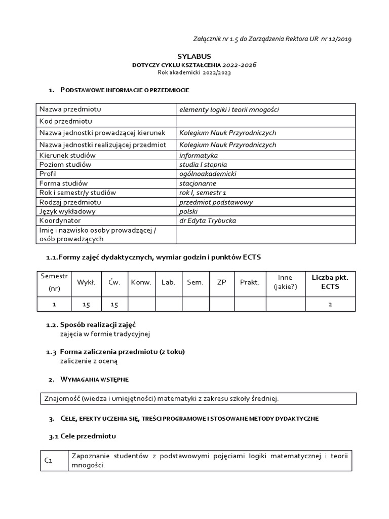 Elementy Logiki I Teorii Mnogości | PDF