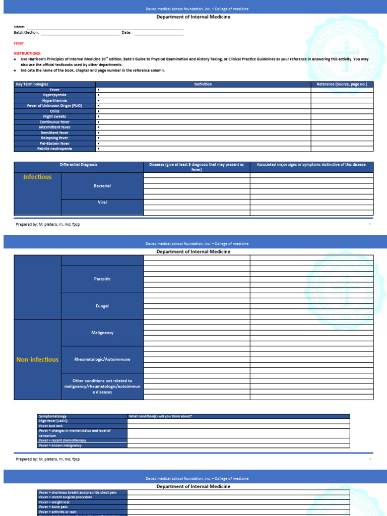 Approach To Patient With Fever Pdf Fever Medical Diagnosis