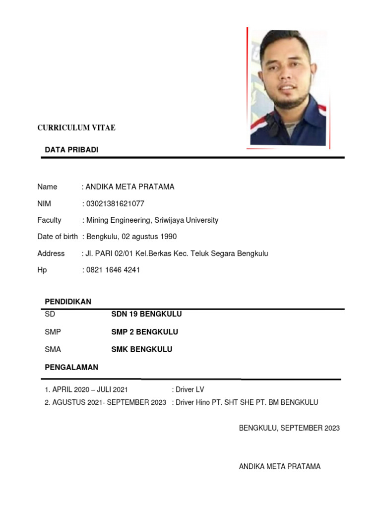 CV Andika Meta Pratama | PDF