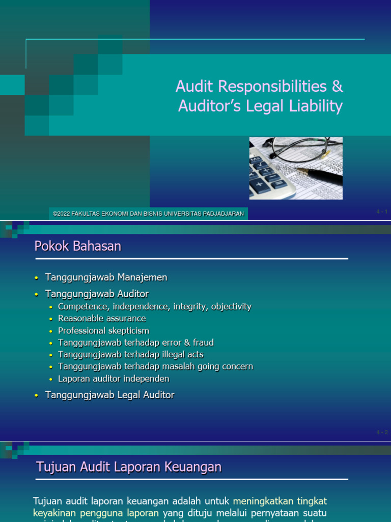 Audit Responsibility & Legal Liability - Update | PDF