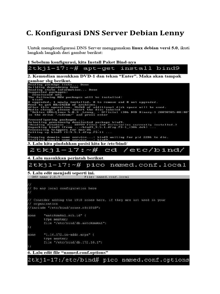 Konfigurasi DNS Server Debian Lenny | PDF | Griya & Taman | Teknologi & Rekayasa