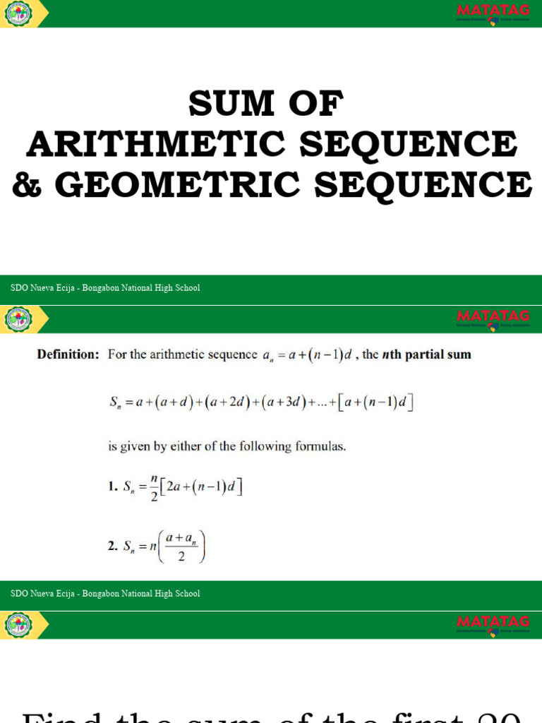 Sum of Arithmetic and Geometric | PDF