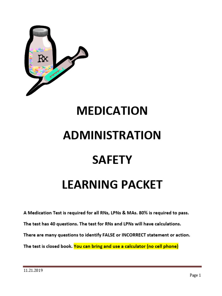 Nurse Medication Study Packet | PDF | Injection (Medicine) | Vaccines
