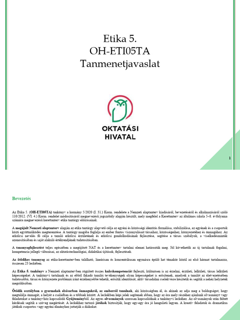 OH-ETI05TA Etika 5. Tanmenet | PDF