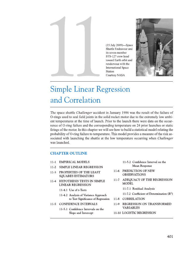 Chapt 11 Simples Linear Regression and Correlation | PDF