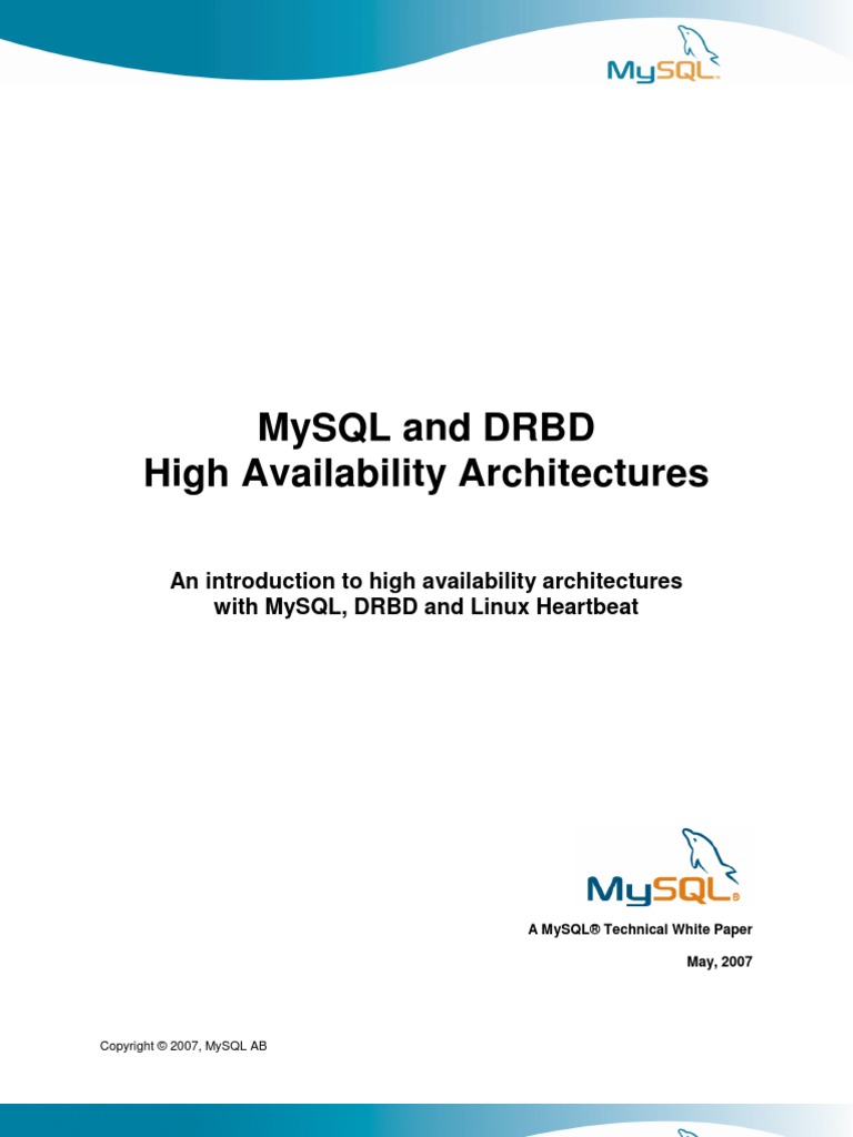 Mysql Replication With Heartbeat And Drbd Pdf Replication Computing My Sql