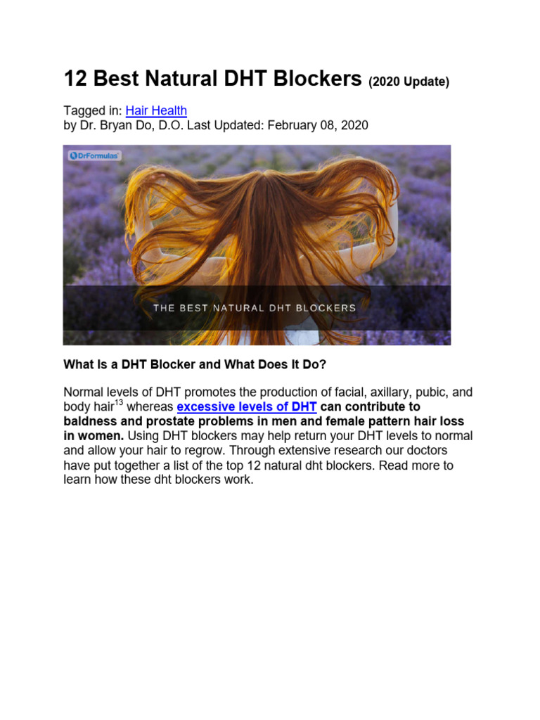 12 Best Natural DHT Blockers | PDF | Hair Loss | Shampoo