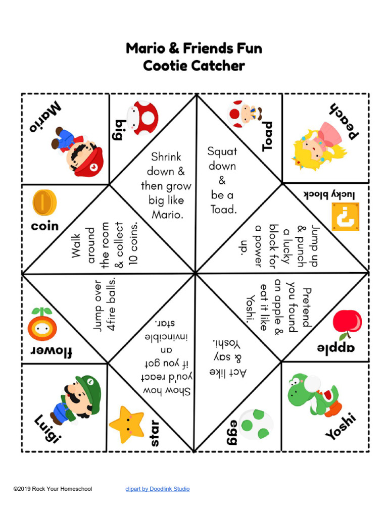 Super Mario & Friends Cootie Catcher | PDF