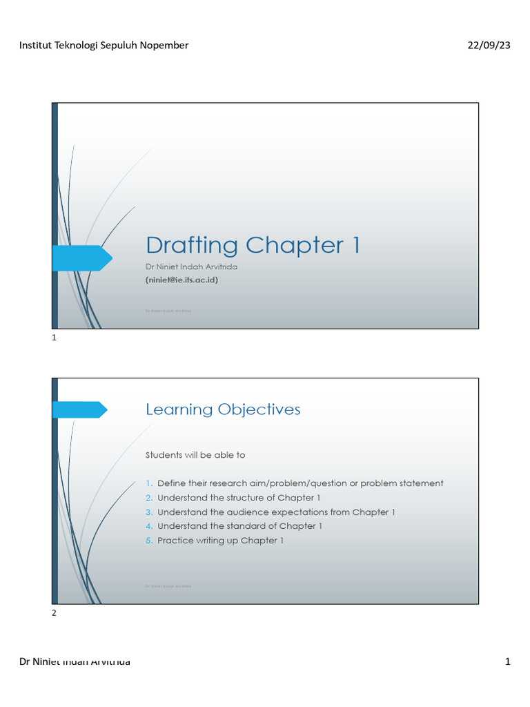 1 - Drafting Chapter 1 | PDF