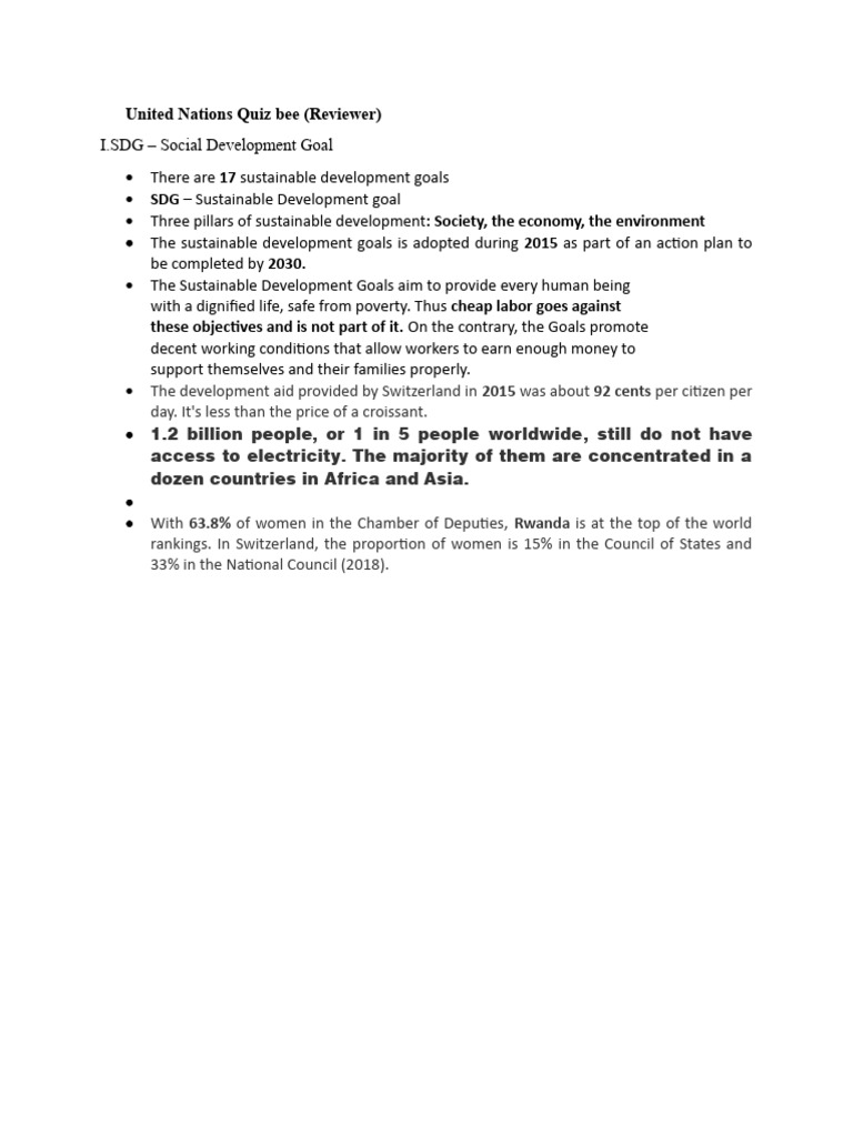 United Nations Quiz Bee | PDF