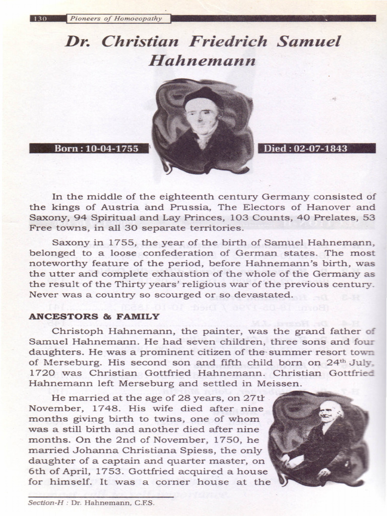 Hahnemann | PDF | Homeopathy | Health Care