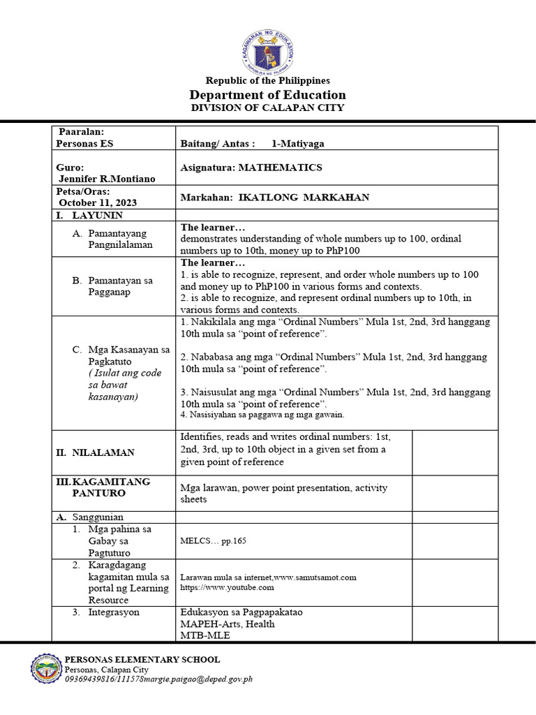 Final Cot 1 Math Jen 2023 2024 | PDF