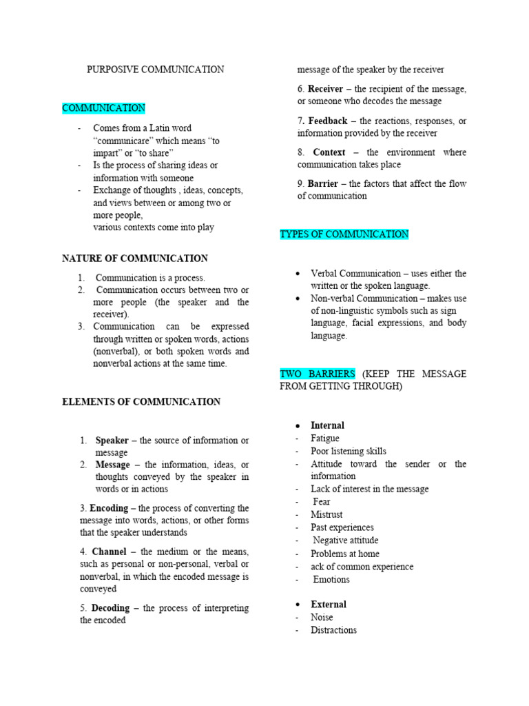 Purposive Communication | PDF