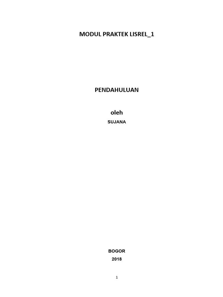 1_MODUL_1 PRAKTEK LISREL | PDF