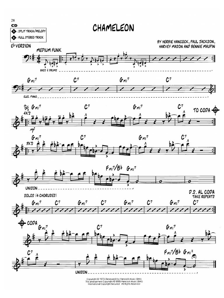 Chameleon - Sax Alto | PDF