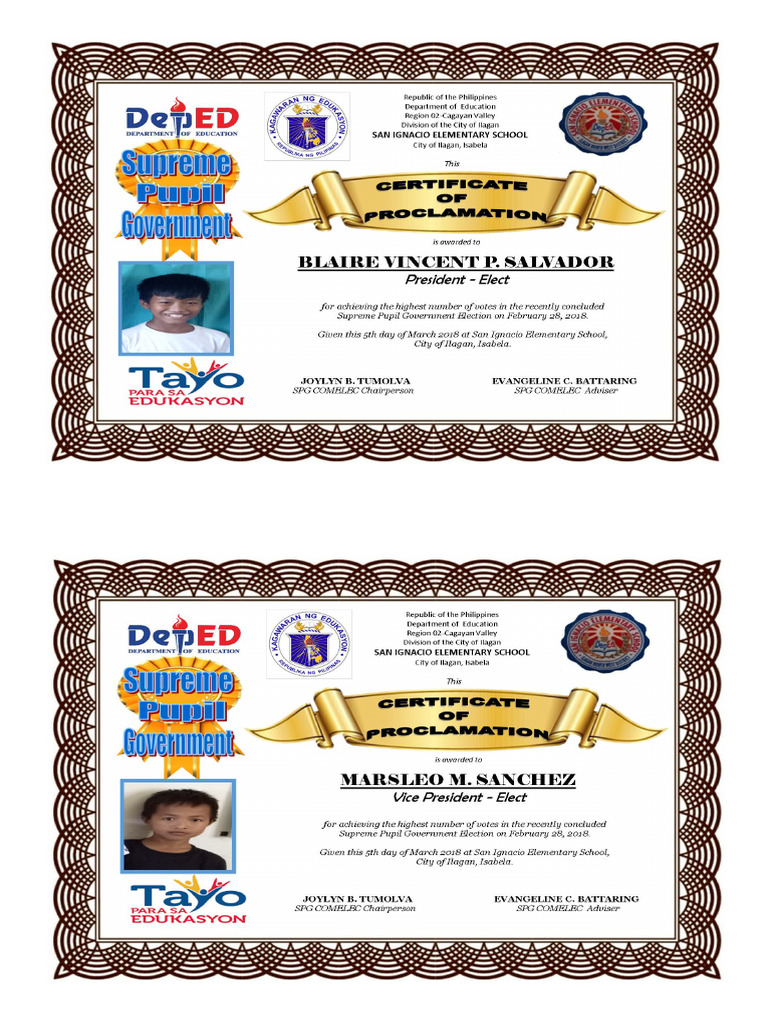 SPG Certificates | PDF