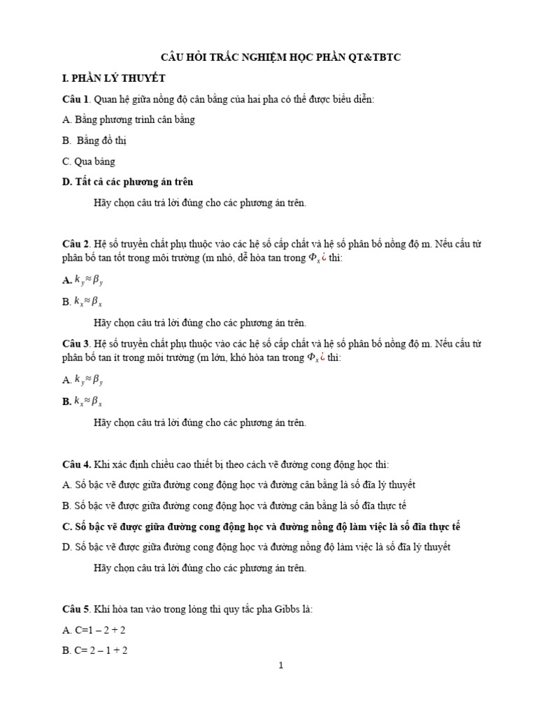 Trắc Nghiệm Qttc (Lt Và Bt) | PDF