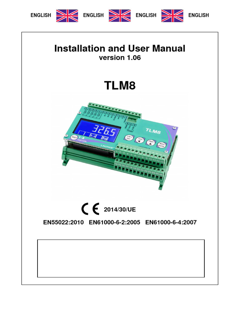TLM8 Manual EN | PDF | Pipe (Fluid Conveyance) | Switch