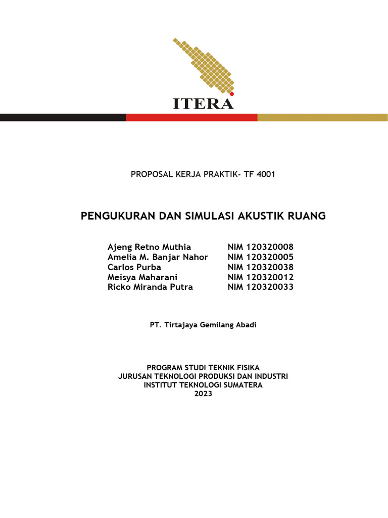 Simulasi Akustik Ruang di PT Tirtajaya | PDF