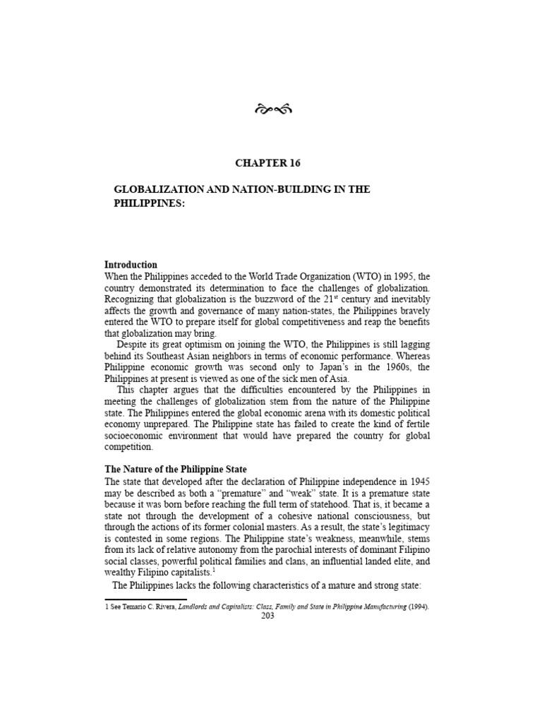 Globalization and Nation Building in The | PDF | Philippines ...