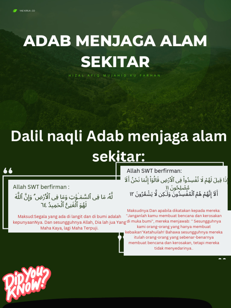 Adab menjaga alam sekitar | PDF