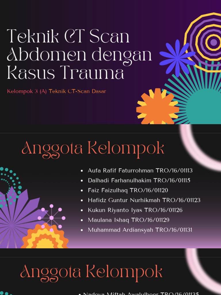 Materi Teknik CT Scan Abdomen Dengan Kasus Trauma | PDF