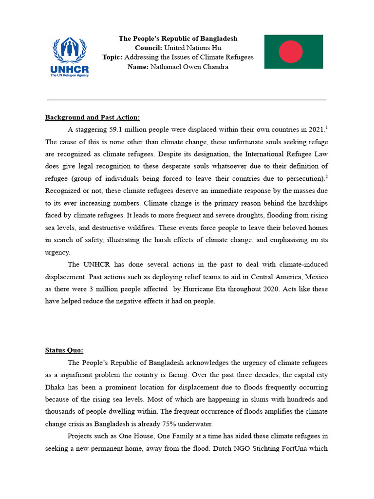 Position Paper UNHCR Bangladesh | PDF | United Nations High ...