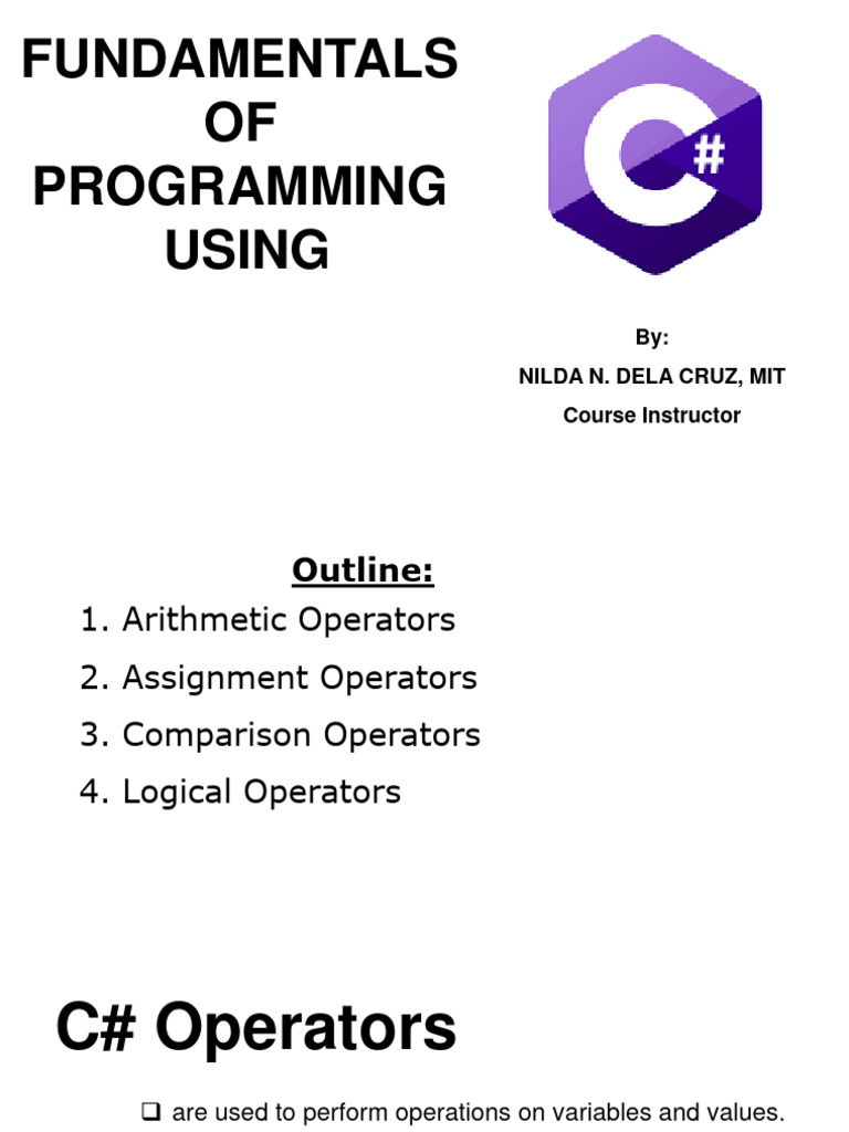 Csharp Operators Download Free Pdf Arithmetic Computer Programming 0038