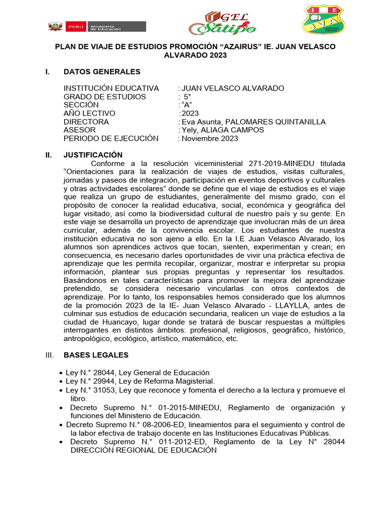 AZAIRUS-Plan-Viaje-Estudios 2023 | PDF | Aprendizaje