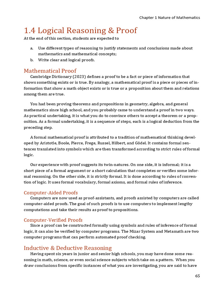 1.4 Reasoning 2nd | PDF | Mathematical Proof | Theorem