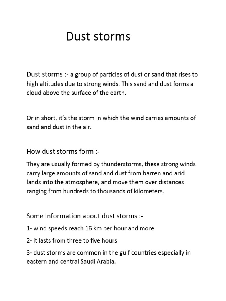 Understanding Dust Storms and Their Impact | PDF