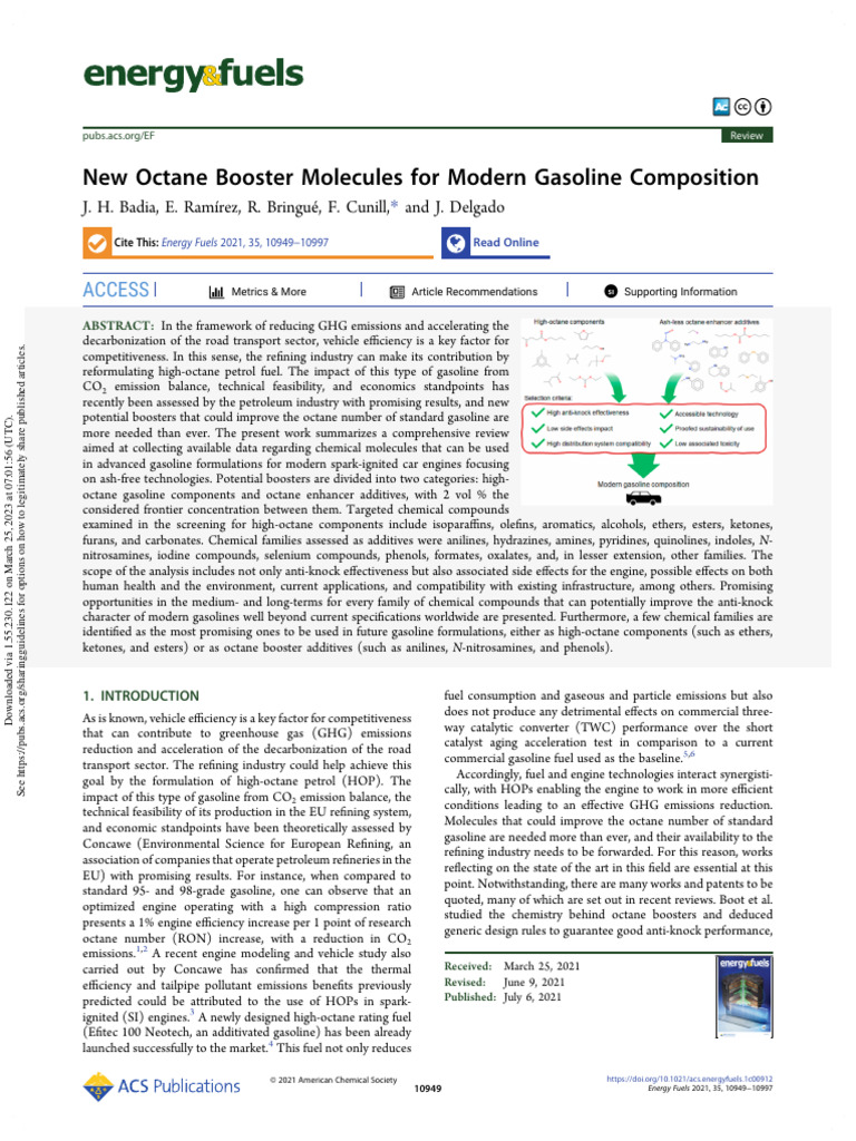 Octane Booster | PDF | Gasoline | Internal Combustion Engine