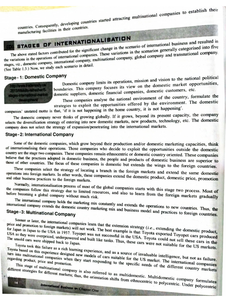 Stages of Internationalization | PDF