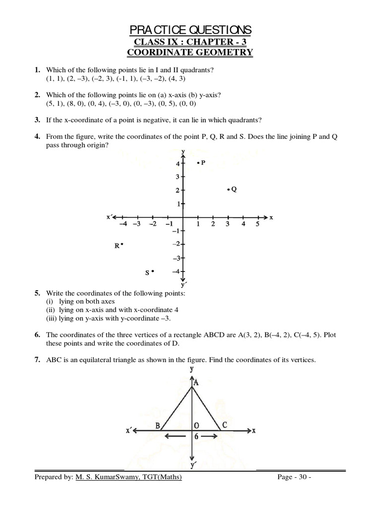 03 Coordinate Geometry Subjective Questions | PDF | Cartesian ... 03 Coordinate Geometry Subjective Questions | PDF | Cartesian ...