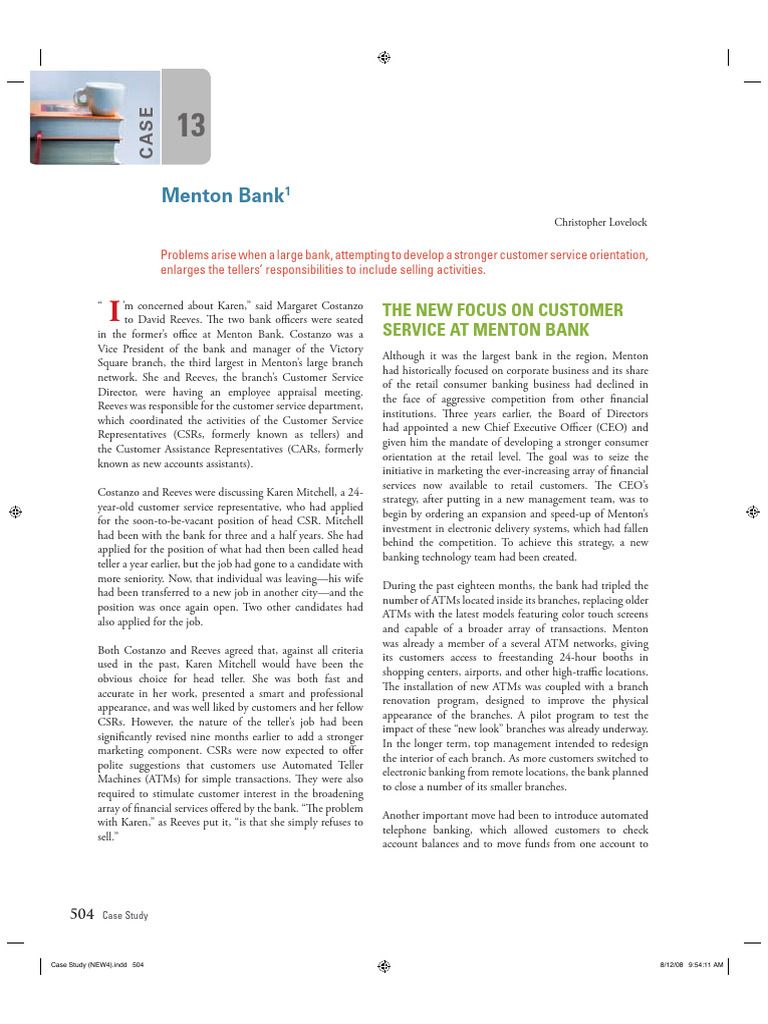 Menton Bank: The New Focus On Customer Service at Menton Bank | PDF | Cheque | Automated Teller ...