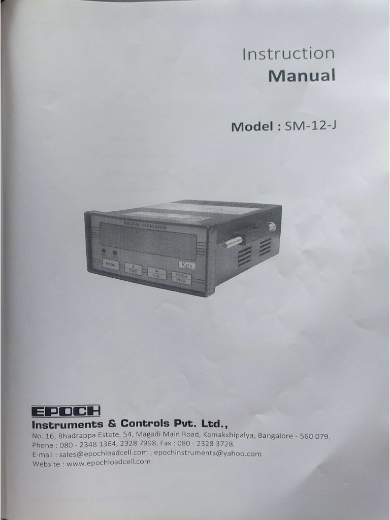 Load Cell Instruction Manual - 1 | PDF