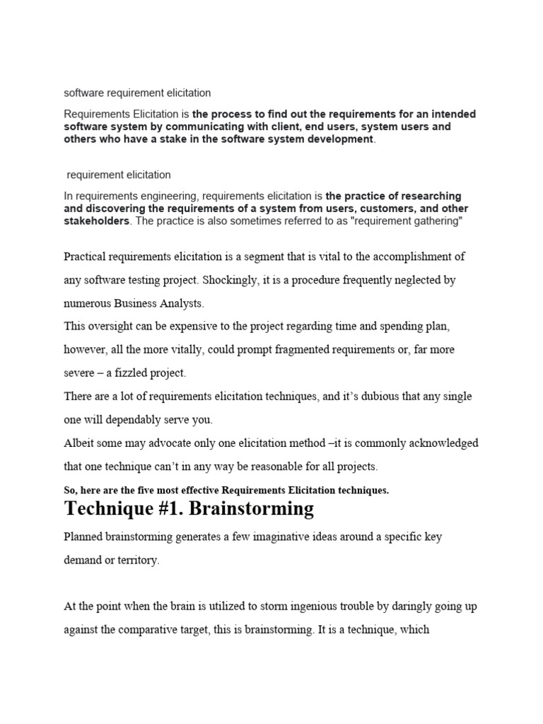 Requirement Elicitation | PDF