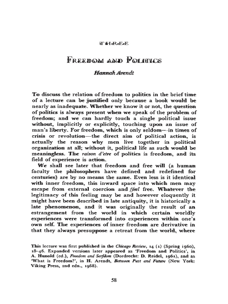 Freedom's Role in Political Life | PDF | Reason