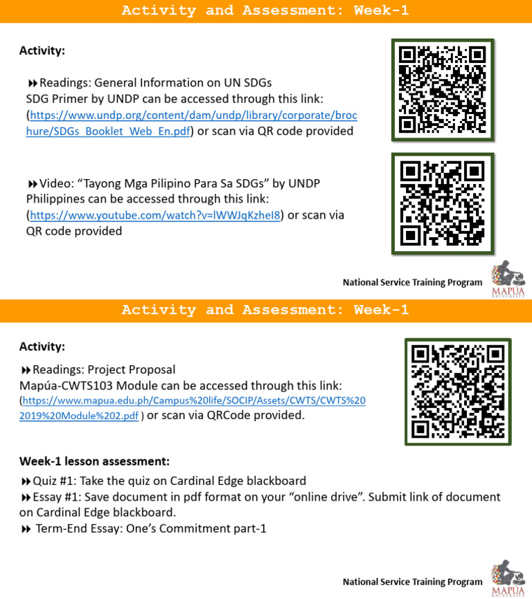 Activity and Assessment cwts103 W1 | PDF
