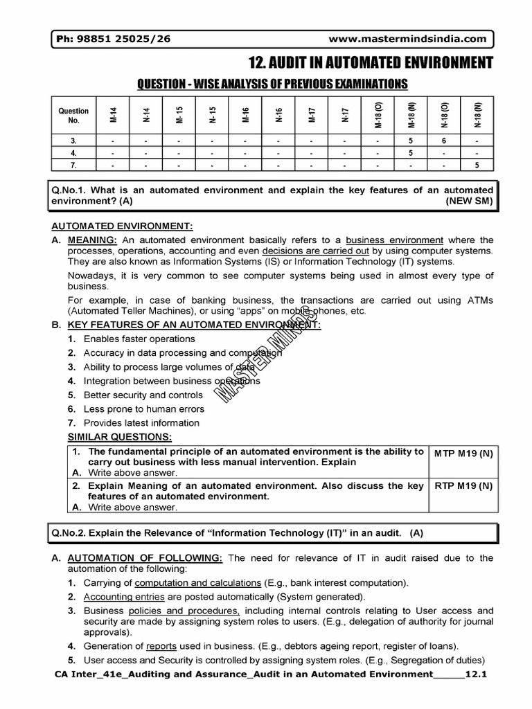12audit in Automated Environment | PDF