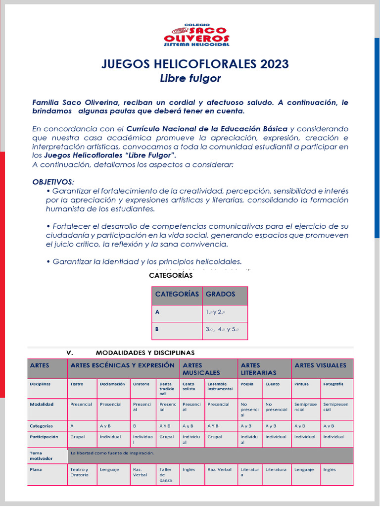 BASES DE JUEGOS FLORALES 2023_LIBRE FULGOR | PDF | Bailes | Ritmo