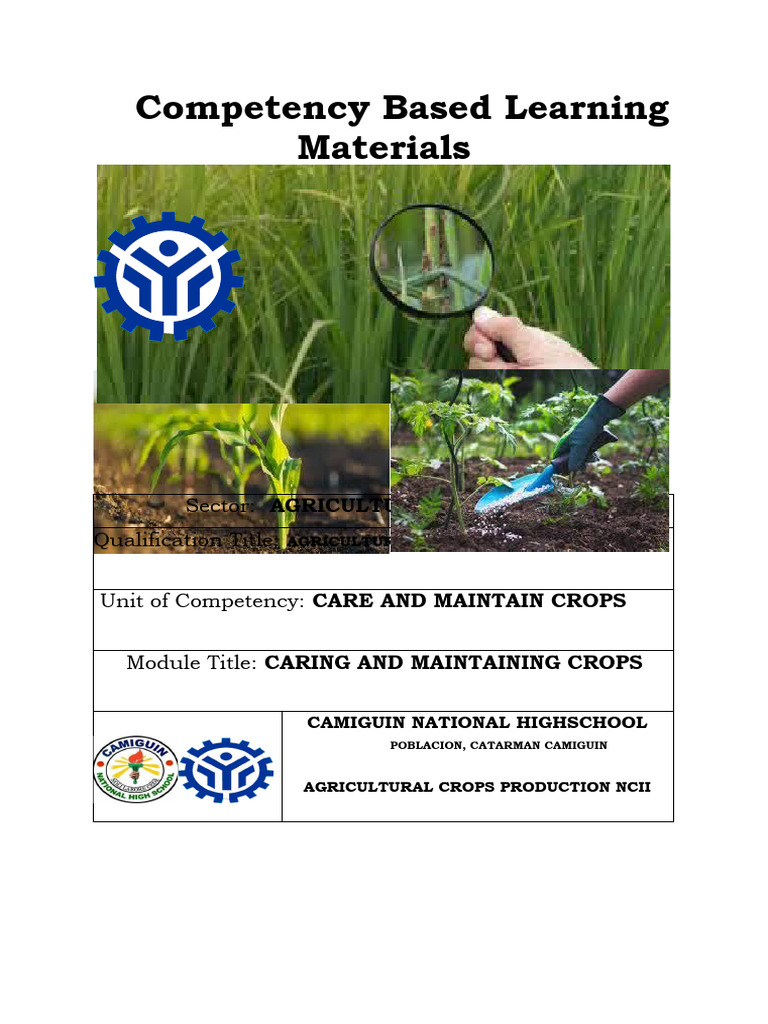 Caring for Agricultural Crops NC II | PDF | Fertilizer | Pest (Organism)