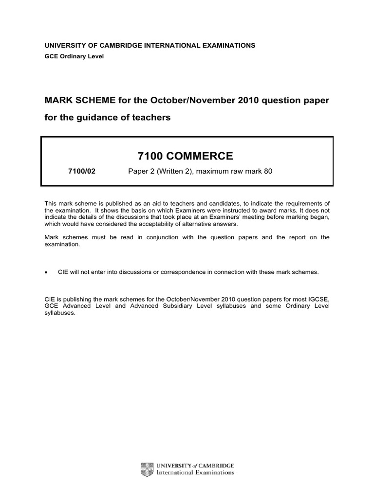 Marking Scheme Commerce Past Year Paper | PDF | Credit Card | Insurance