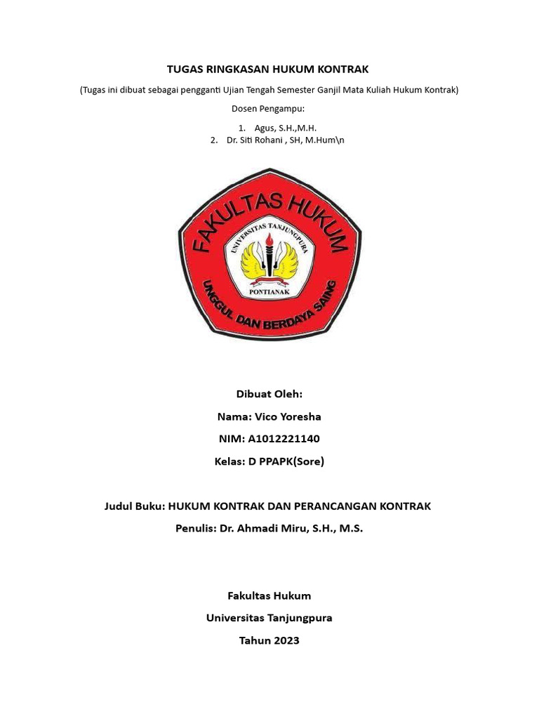 Tugas HK - Kontrak | PDF