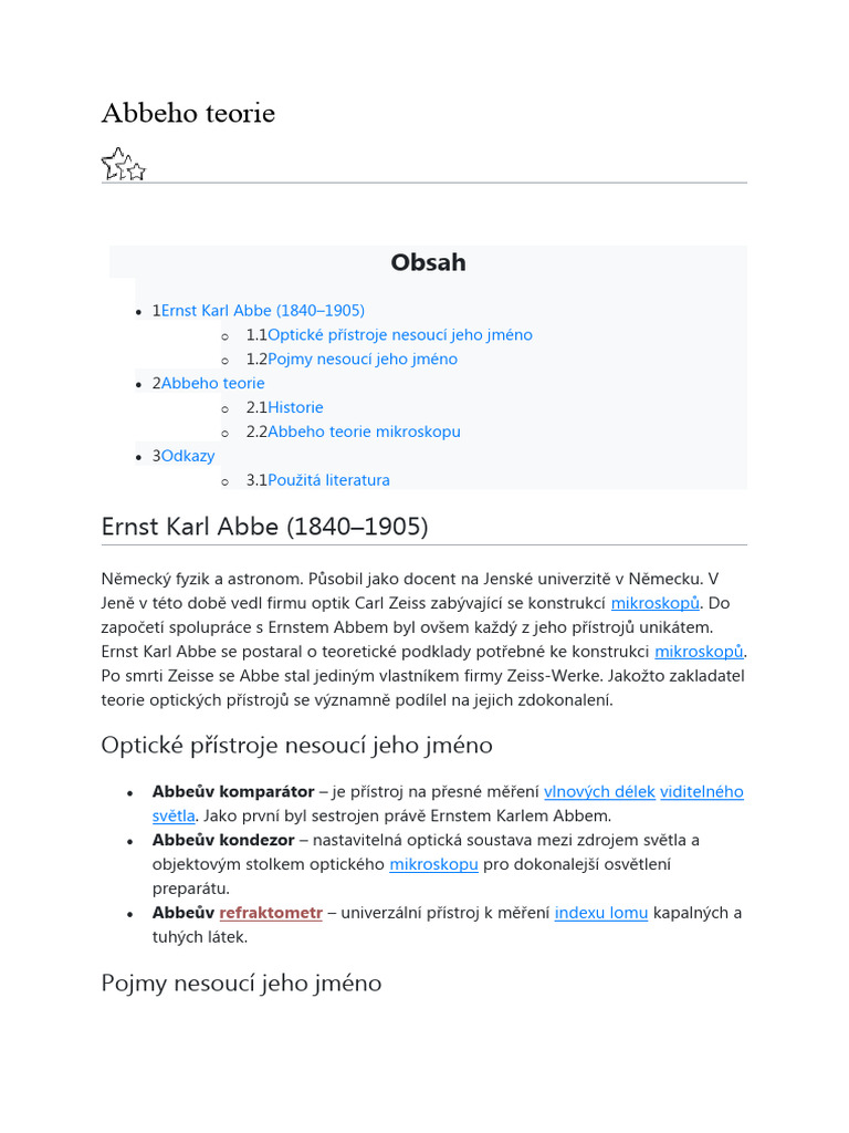 Abbeho Teorie: Obsah | PDF